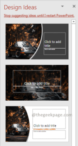 How to turn off Design Ideas pane in Powerpoint