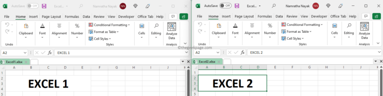 How to Open Two Excel Workbooks in Separate Windows