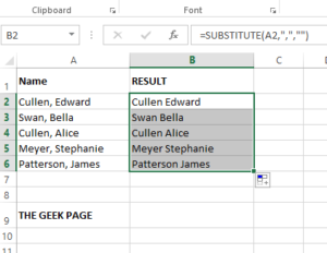 How to Remove Commas from Number Values and Text Values in Excel