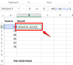 How to Remove Negative Sign from Numbers in MS Excel