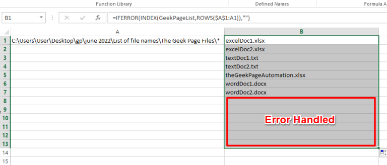 How to Get the List of File Names Inside a Folder in Excel