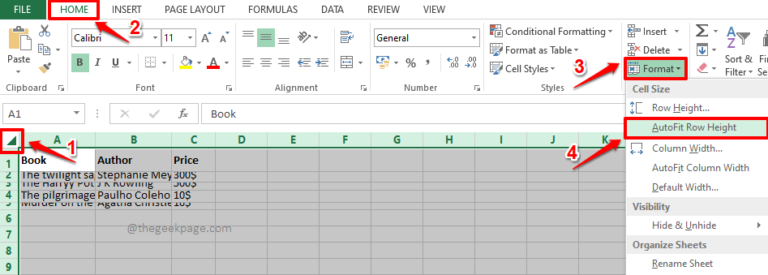 How to Autofit Rows and Columns Based on Size of Data in Excel