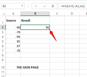 How to Remove Negative Sign from Numbers in MS Excel
