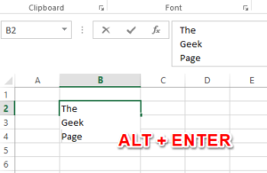 How to Add a New Line Within a Cell in Microsoft Excel