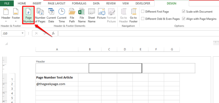 How to Insert Page Numbers as Header / Footer in Excel