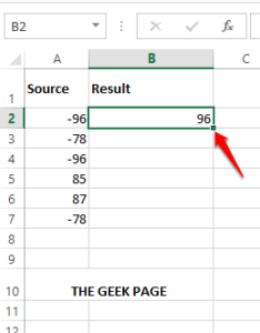 How to Remove Negative Sign from Numbers in MS Excel