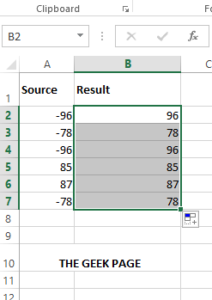 How to Remove Negative Sign from Numbers in MS Excel