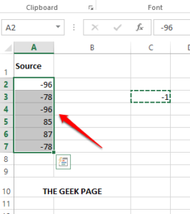How to Remove Negative Sign from Numbers in MS Excel
