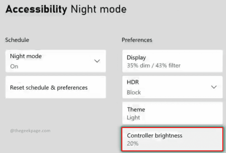 How to use night mode in Xbox Series X / S