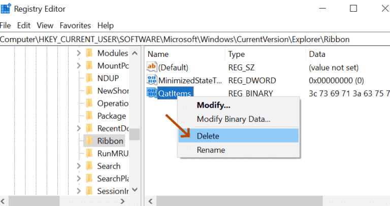 Reset File Explorer Quick Access Toolbar in Windows 10 / 11
