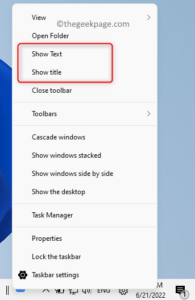 How to Add Quick Launch Toolbar to Taskbar in Windows 11