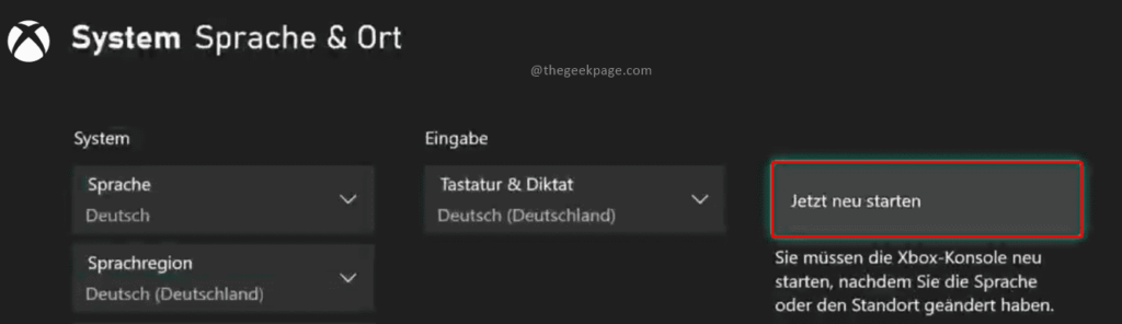 How to change language in Xbox Series X / S