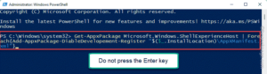 PowerShell Deployment Failed with HRESULT 0x80073D02 issue Fix