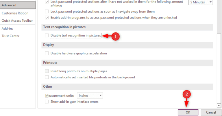 OneNote Copy Text from Picture Option Missing Fix