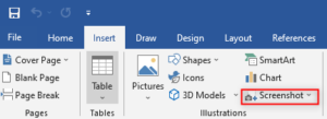 Inserting a screenshot or screen clippingin MS Word, PowerPiont and Excel