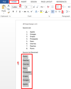 How to Reverse a Bulleted or Numbered List in Microsoft Word