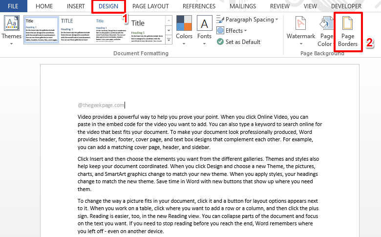How To Add Art Page Borders In Microsoft Word