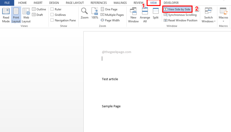 How To View And Compare Word Documents Side By Side
