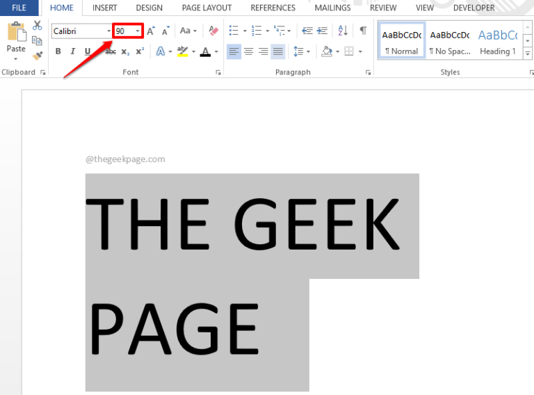 How to Make the Font Size Bigger than 72 Points in Microsoft Word
