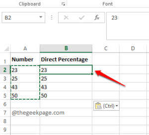 How to Directly Convert a Number to Percentage in Excel