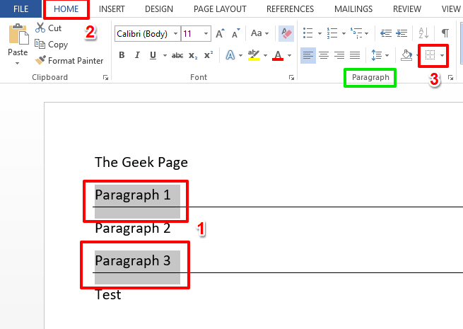How To Insert And Remove Horizontal Lines In Microsoft Word The Geek Page