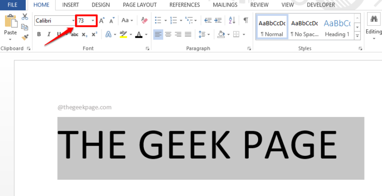 How to Make the Font Size Bigger than 72 Points in Microsoft Word