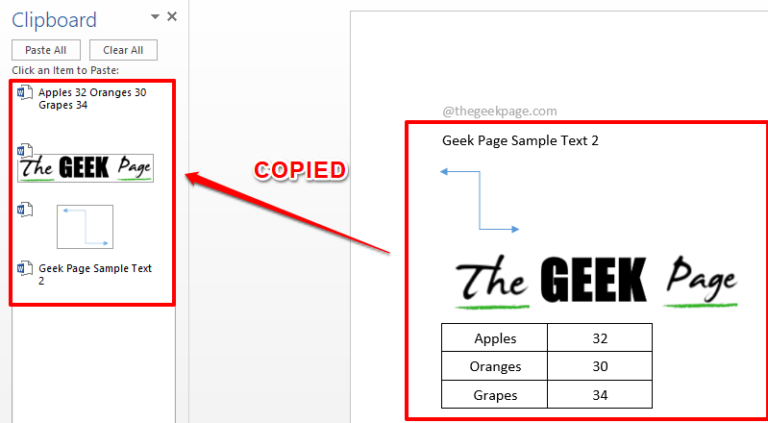 How to Copy and Paste Multiple Items Using Clipboard in MS Word