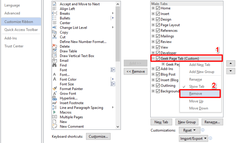 How to Create Your Own Custom Tab in Microsoft Word Ribbon