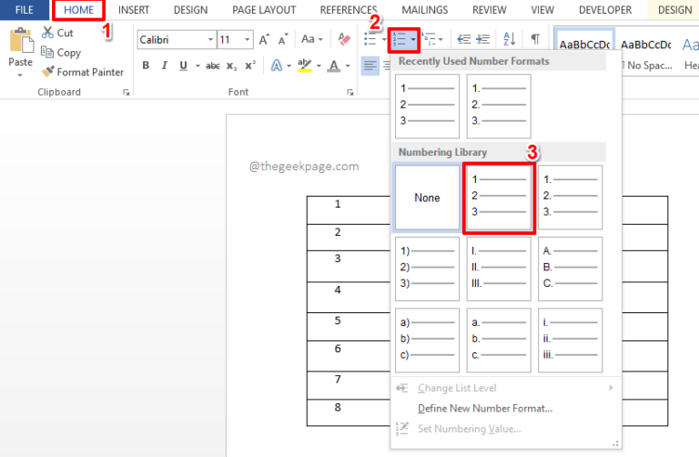 How to Quickly Insert and Fill Serial Number Column in a Microsoft Word ...