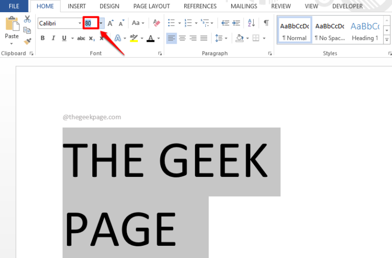 How to Make the Font Size Bigger than 72 Points in Microsoft Word