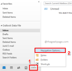 How to Change MS Outlook Navigation Menu from Text to Icons