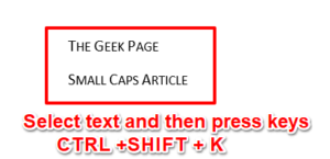 How to do Small Capitals in MS Word
