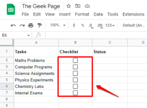 How to Create a Checklist in Google Sheets