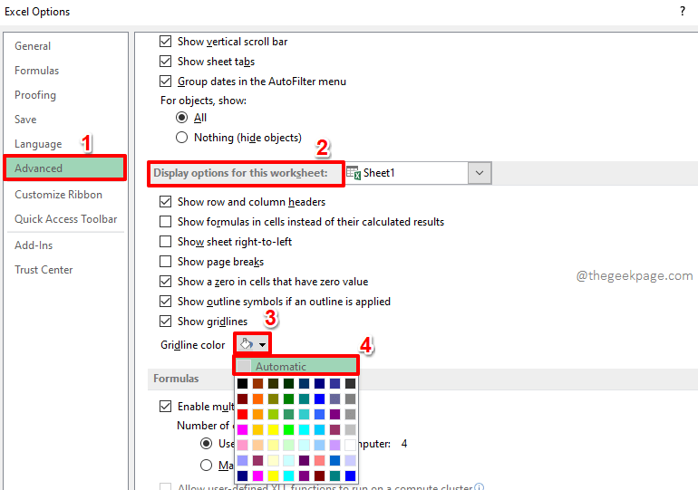 How To Change The Color Of Gridlines In Microsoft Excel