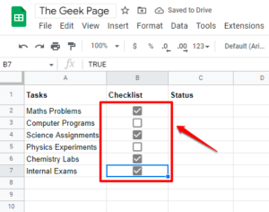 How to Create a Checklist in Google Sheets