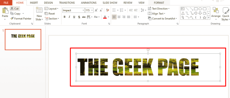How to Fill a Text With an Image on MS PowerPoint