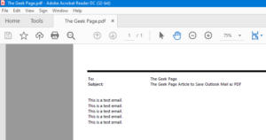 How to Save any MS Outlook Email as PDF
