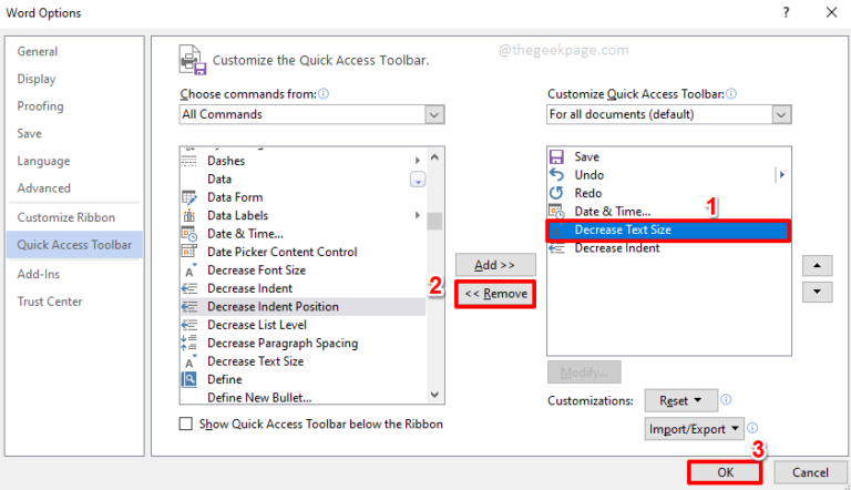 How to Customize Quick Access Toolbar in Any MS Office Product