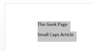 How to do Small Capitals in MS Word