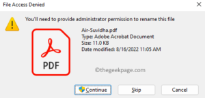 Fix : Cannot Rename Files Issue in Windows 11 / 10