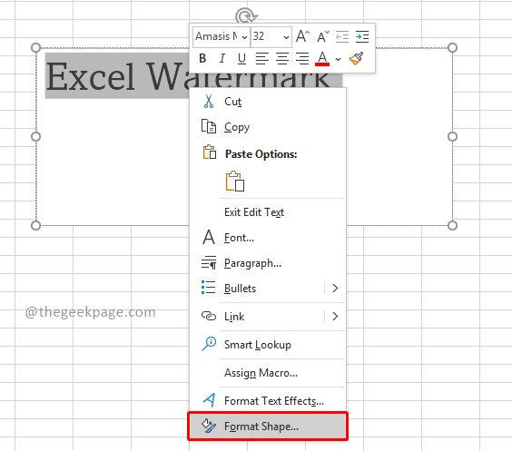 How to insert Watermark in Microsoft Excel