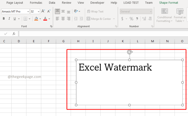 How to insert Watermark in Microsoft Excel