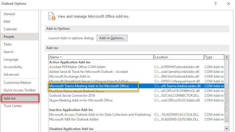 How to fix Microsoft Teams add in missing in Outlook