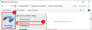 Unable to remove Xbox wireless Controller, remove failed Fix