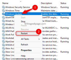 How to Restart Windows Update Service in Windows 11 / 10
