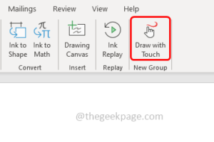 How To Enable Draw With Touch Feature In Microsoft Word