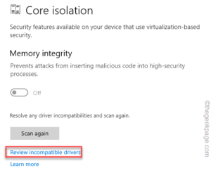Memory Integrity Turned Off Due to Incompatible Drivers Fix