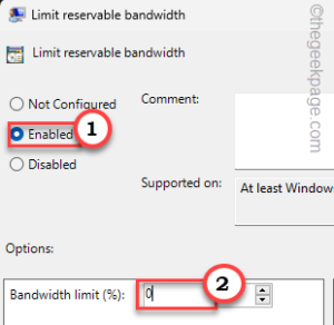 How to change the limit reservable bandwidth in Windows 11