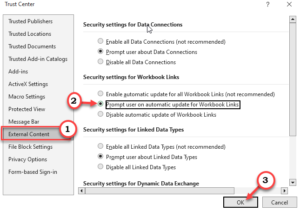 Microsoft Excel Security Warning: Automatic update of links has been ...