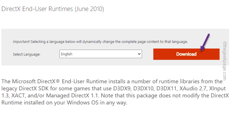 DirectX Setup could not download the file please retry later Fix
